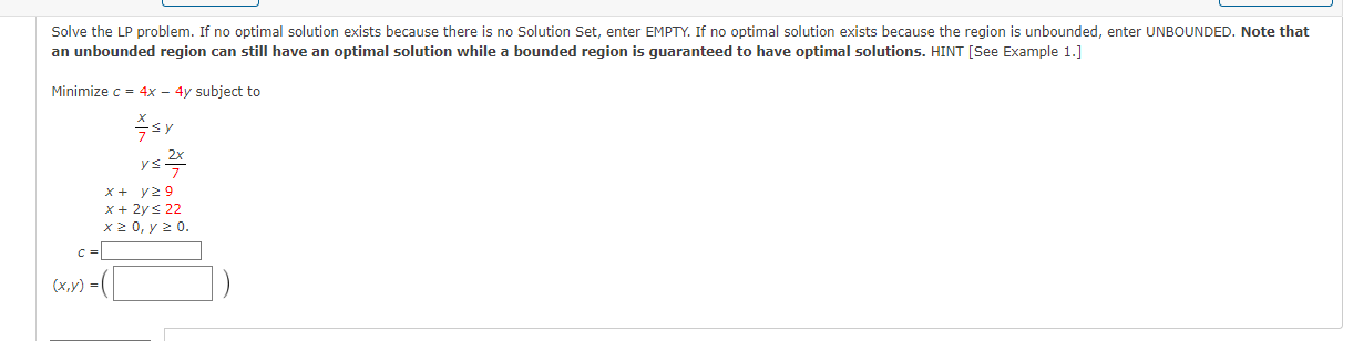 Solved Solve the LP problem. If no optimal solution exists | Chegg.com