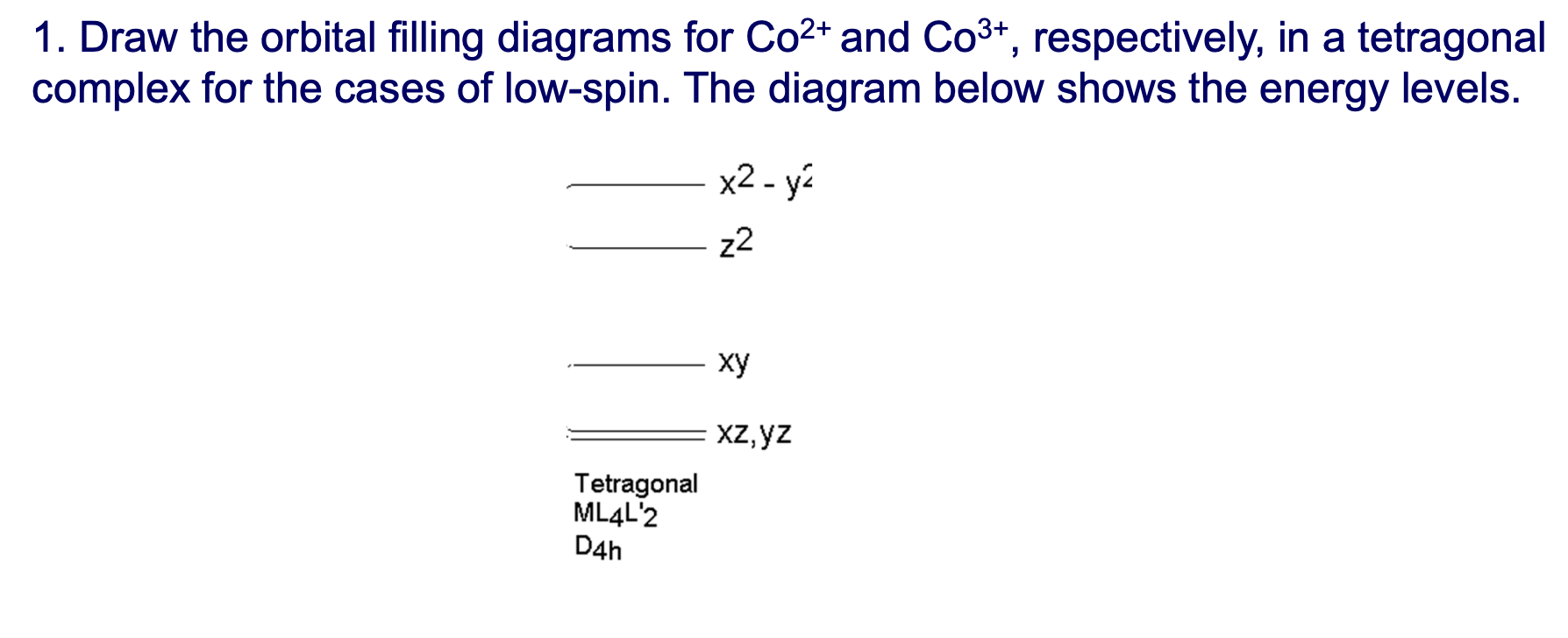 Solved Draw the orbital filling diagrams for Co2+ ﻿and Co3+, | Chegg.com