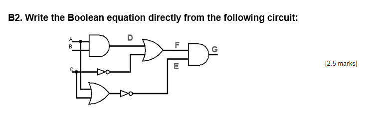 Solved B2. Write the Boolean equation directly from the | Chegg.com