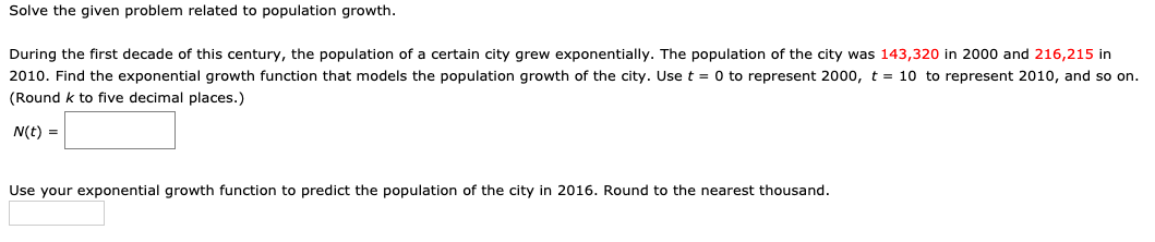 Solved Solve the given problem related to population growth. | Chegg.com
