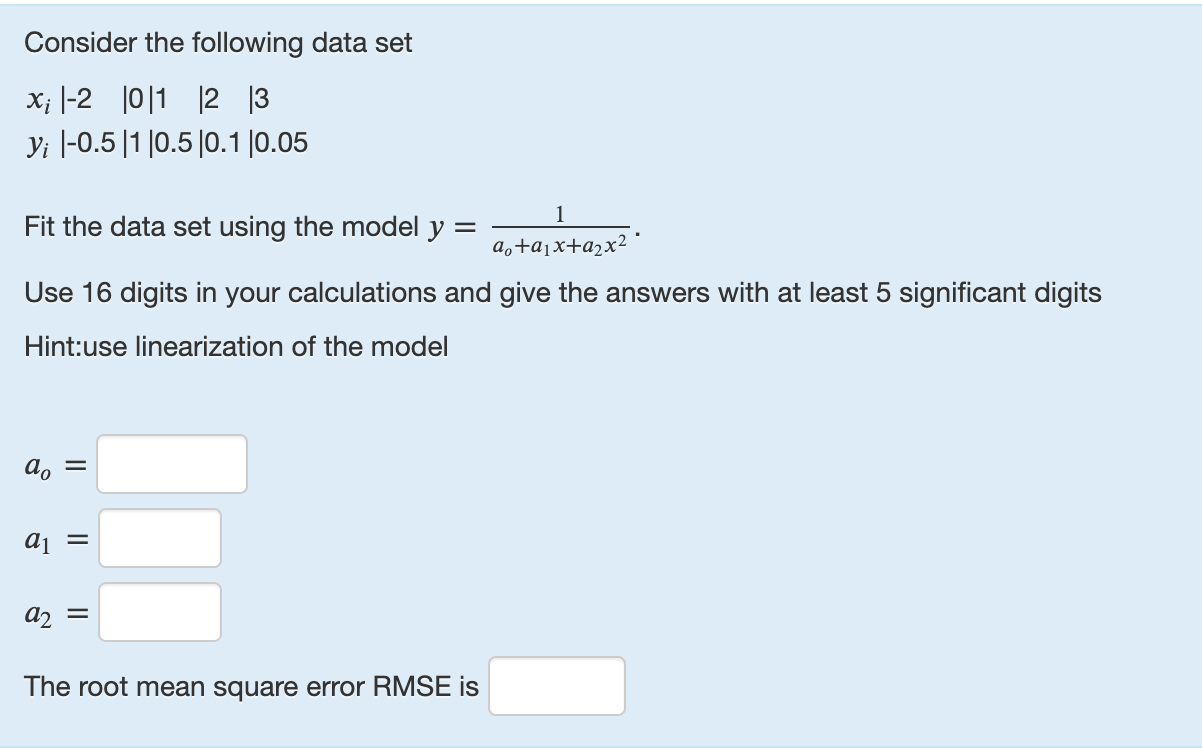 Solved Consider The Following Data Set X 1 2 10 11 12 13 Yi