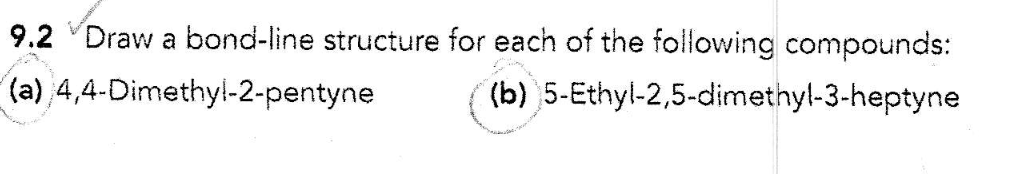 Solved 9.2 ﻿Draw a bond-line structure for each of the | Chegg.com
