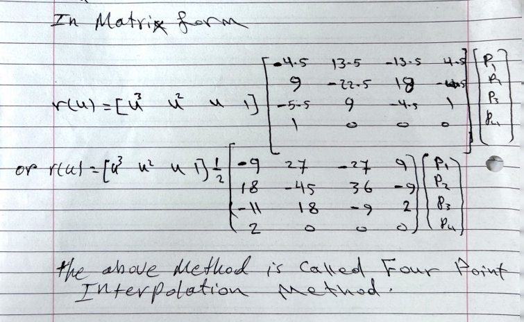 Solved Q3: A Four Point Interpolation Curve is given by | Chegg.com