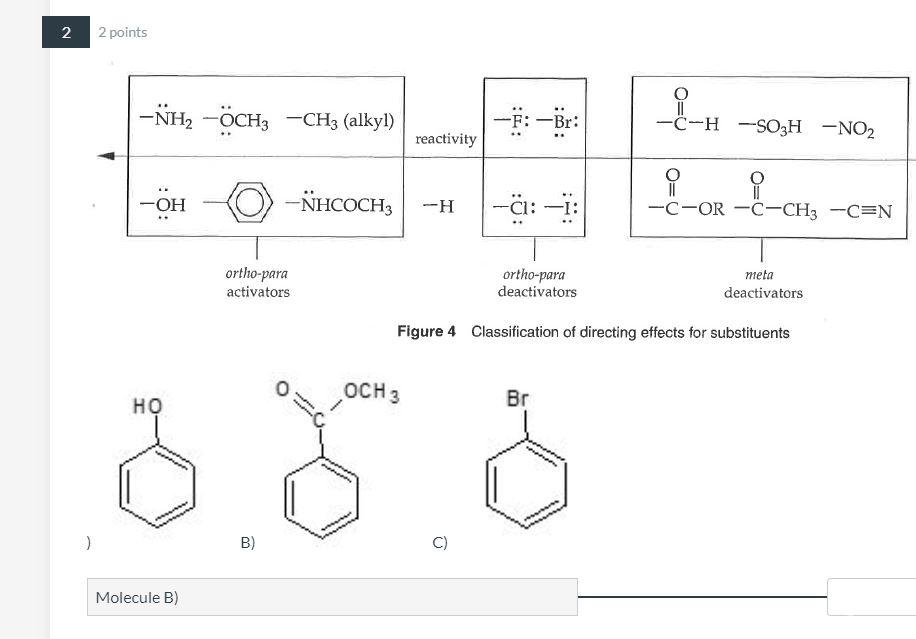 Solved 2 2 points -NH2 - CH3 -CH3 (alkyl) F: -Br: 0 II -0-H | Chegg.com