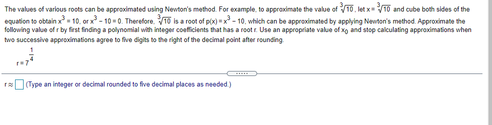 Solved The values of various roots can be approximated using | Chegg.com