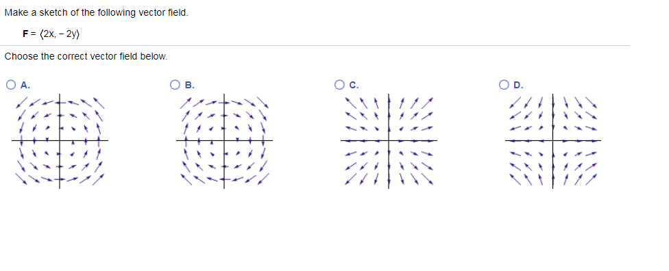 Solved Make a sketch of the following vector field. F = (2x | Chegg.com