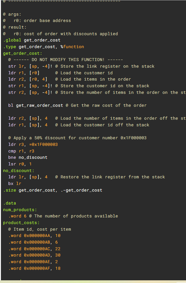 Solved (@) args: @ ro: order base address @ result: (1) ro: | Chegg.com
