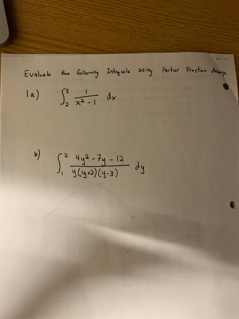 Solved Evaluate the following integrals. Using partial | Chegg.com