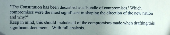 Solved "The Constitution has been described as a 'bundle of | Chegg.com
