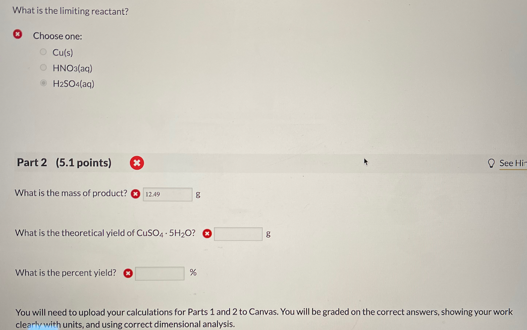 Cu(s) + 2HNO3(aq) + 3H2O(l) --> CuSO4 * 5H2O(aq) | Chegg.com