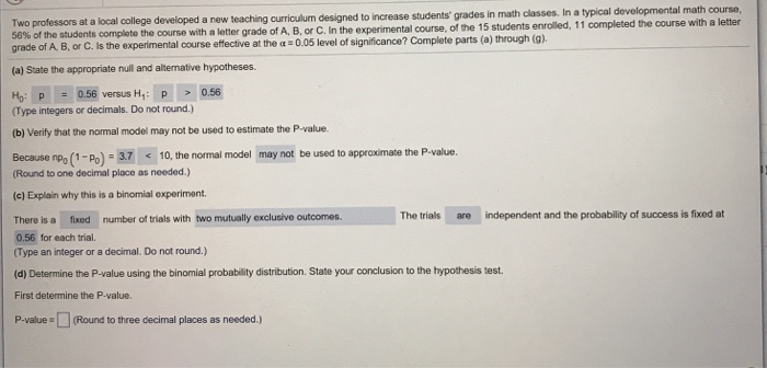 Solved classes. In a typical developmental math course Two | Chegg.com