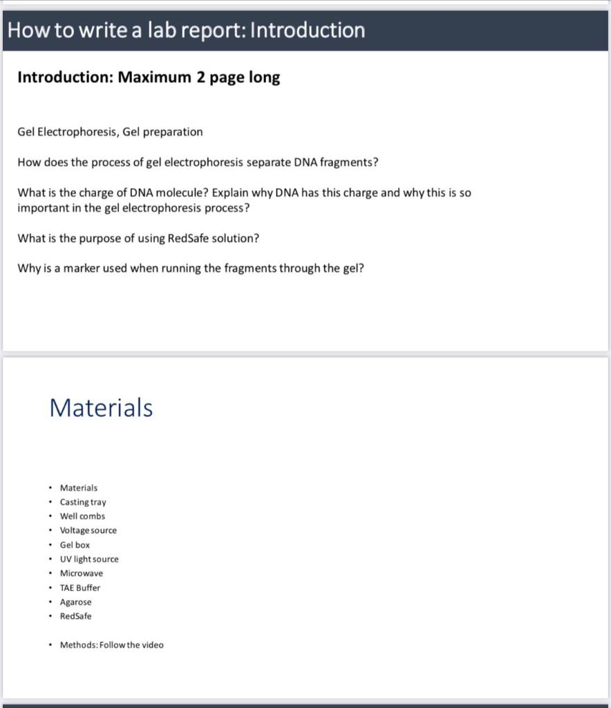 Solved The final lab report The report must include the | Chegg.com