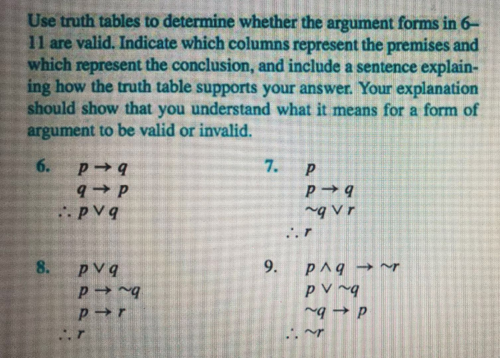 Solved Construct truth tables for the statement forms in | Chegg.com