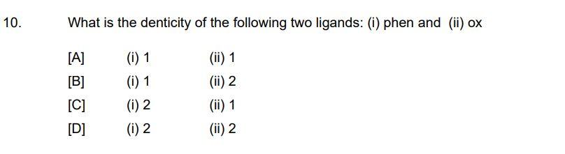 Solved What is the denticity of the following two ligands: | Chegg.com