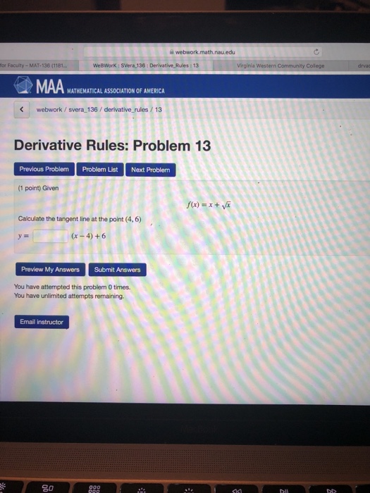 Solved webwork.math.nau.edu or Facuity-MAT-136 (1181 WeBWorK | Chegg.com