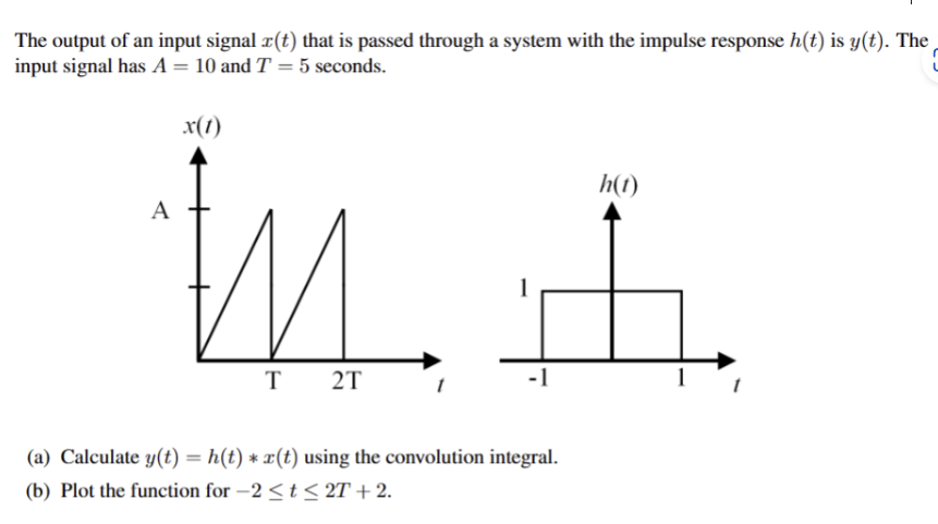 The output of an input signal x(t) that is passed | Chegg.com