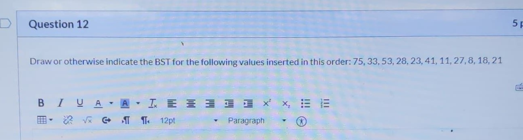 Solved Question 9 5 pts Using quadratic probing, insert the | Chegg.com