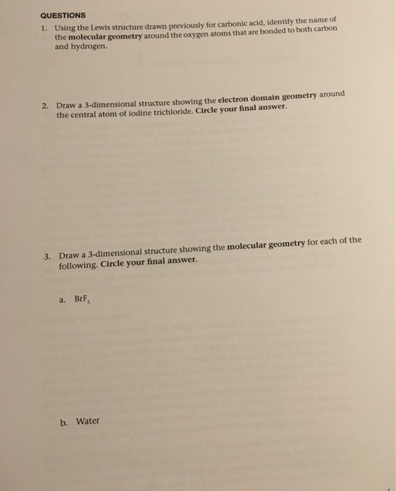 Solved PART B. LEWIS STRUCTURES, VSEPR, AND MODELS | Chegg.com