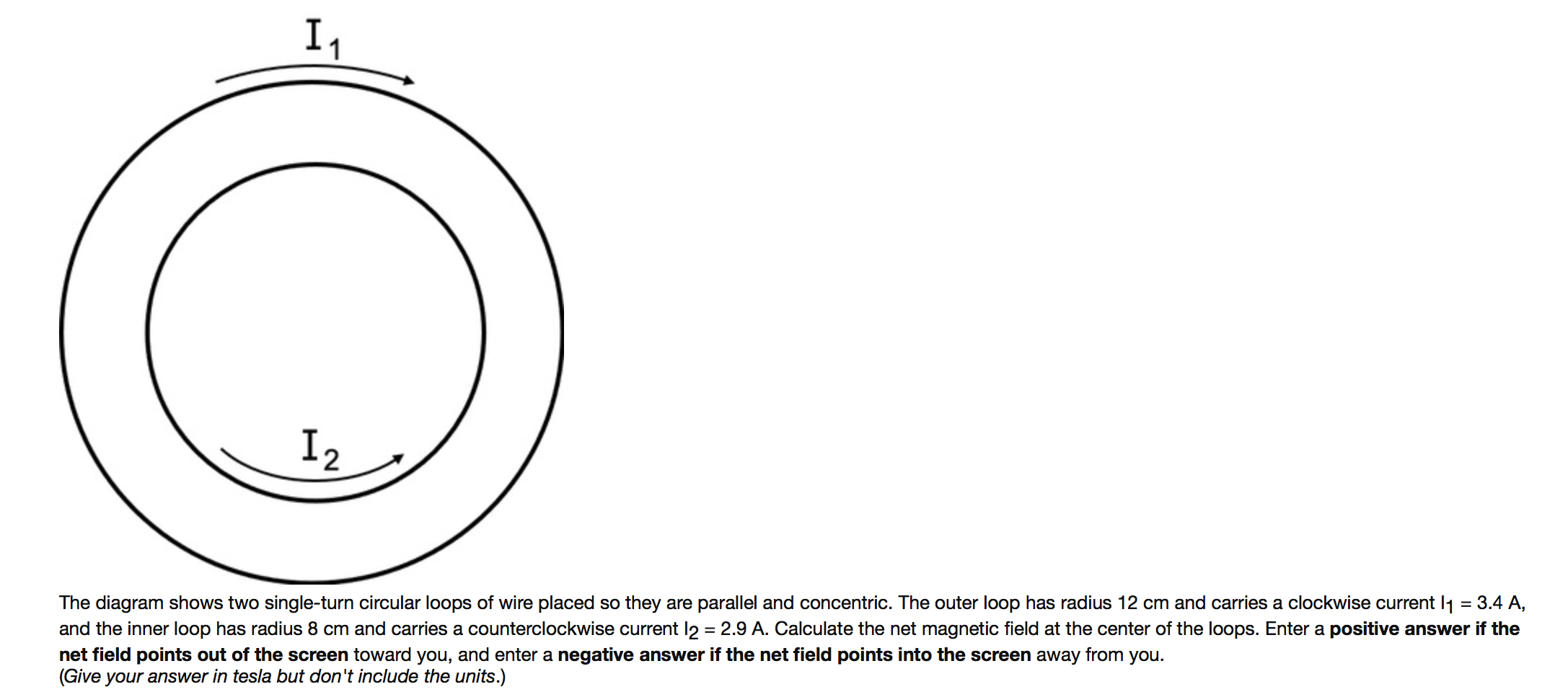 Solved The diagram shows two single-turn circular loops of | Chegg.com