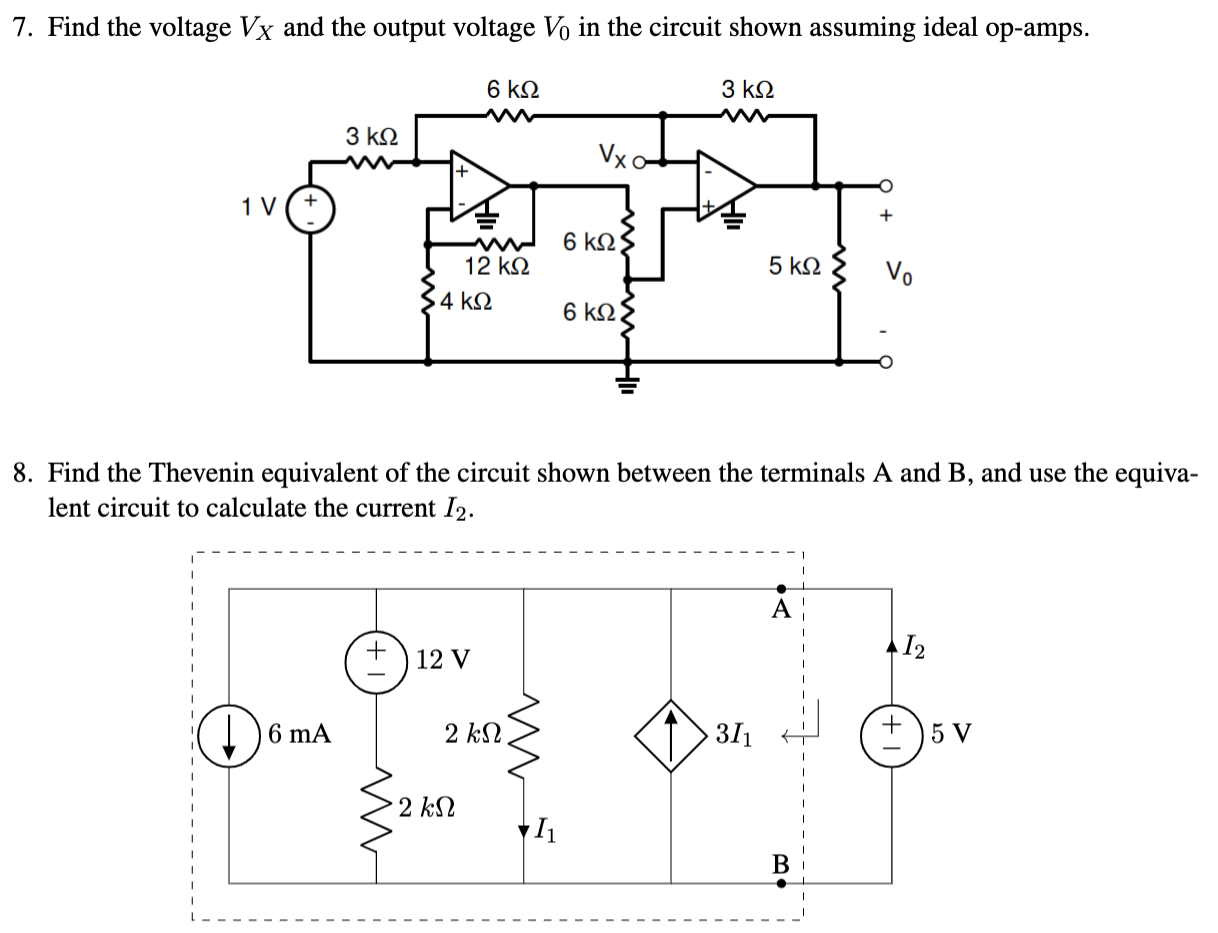 Solved 7. Find the voltage Vx and the output voltage Vo in | Chegg.com