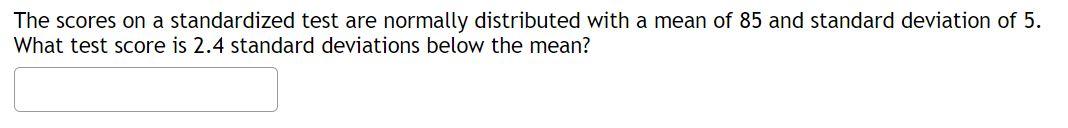 Solved The Scores On A Standardized Test Are Normally
