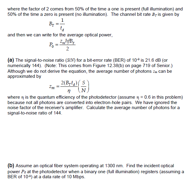 Solved Problem 4 Optical Power and Number of Photons (20 | Chegg.com