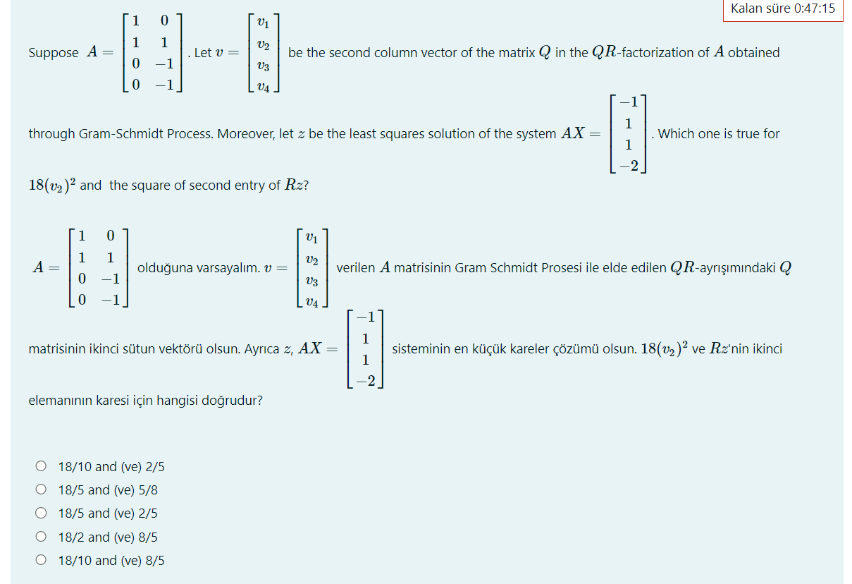 Suppose A=⎣⎡110001−1−1⎦⎤. Let v=⎣⎡v1v2v3v4⎦⎤ be the | Chegg.com