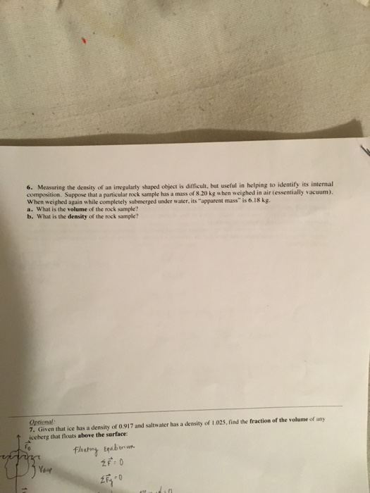 Solved Measuring the density of an irregularly shaped object | Chegg.com