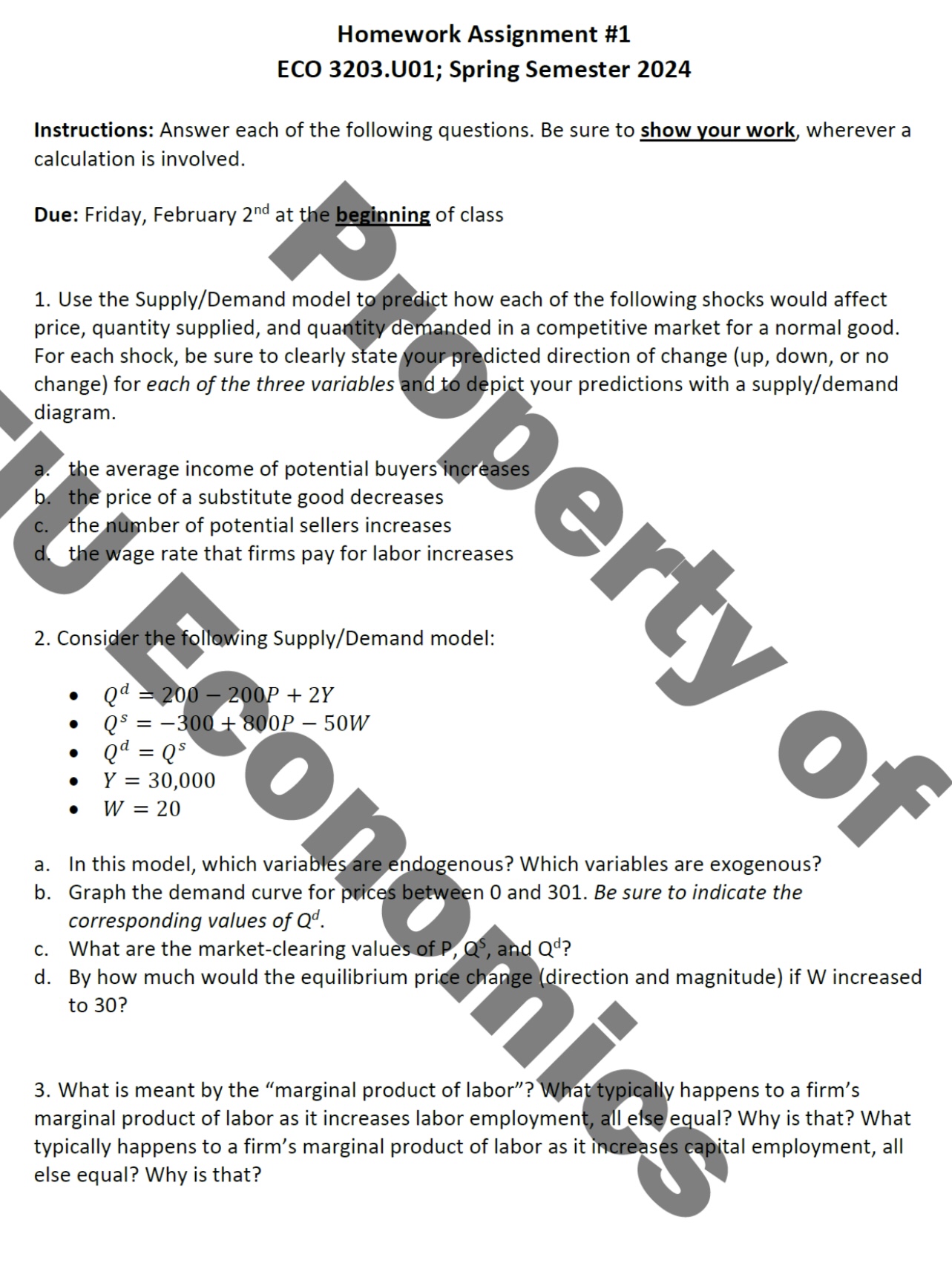 Solved Instructions: Answer each of the following questions. | Chegg.com