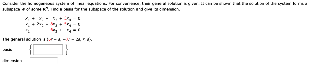 Solved Consider the homogeneous system of linear equations. | Chegg.com
