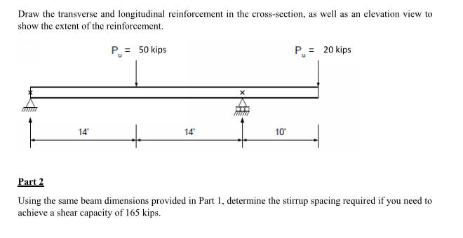Draw the transverse and longitudinal reinforcement in | Chegg.com