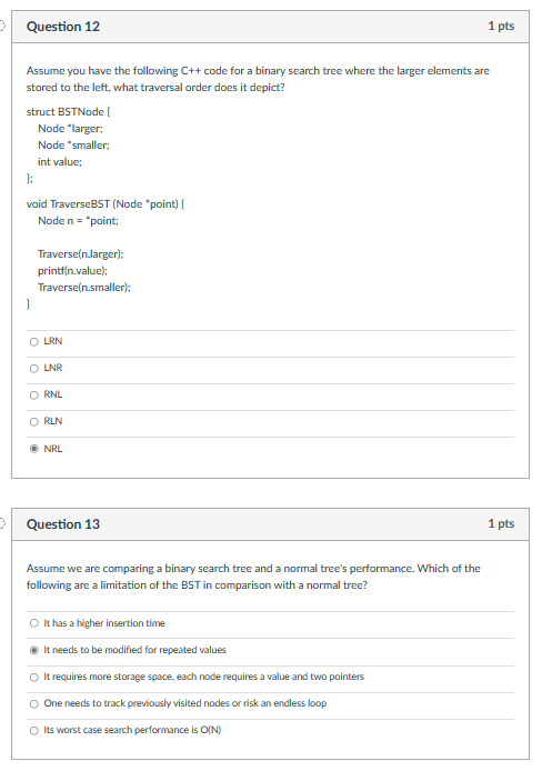 Assume you have the following tree and traversal | Chegg.com