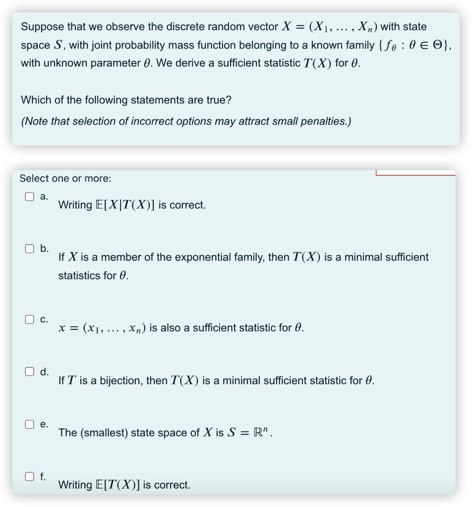 Solved = Suppose that we observe the discrete random vector | Chegg.com