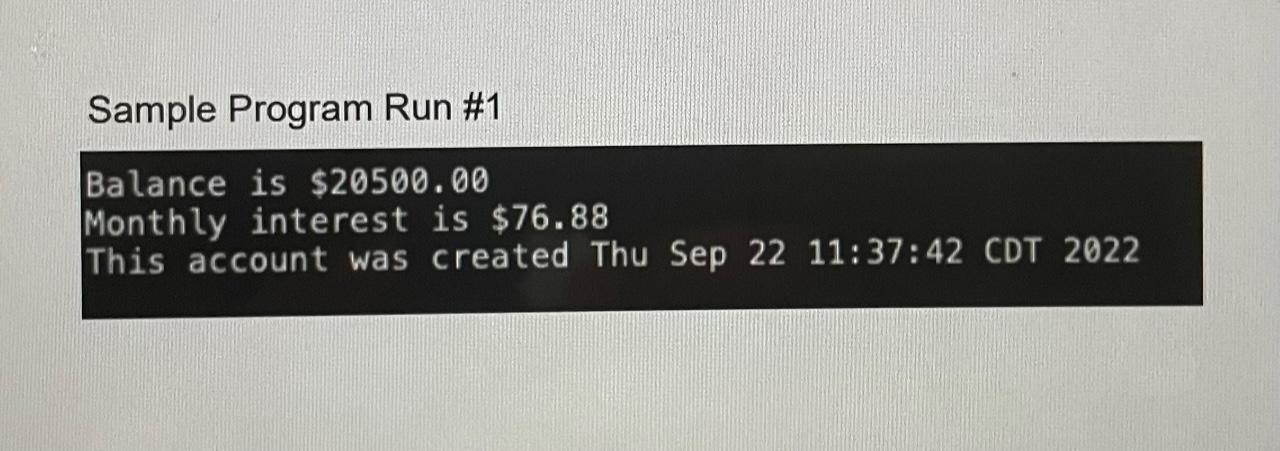 Solved Instructions Design a class named Account that | Chegg.com