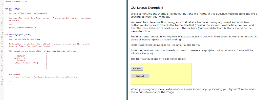 1 Import Tkinter As Tk 4 Def Pressed Gui Layout 
