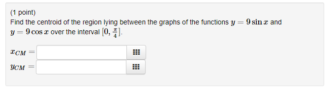 Solved (1 point) Find the centroid of the region lying | Chegg.com
