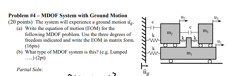 Solved Problem \#4 - MDOF System with Ground Motion (20 | Chegg.com