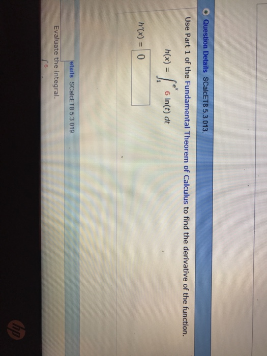 Solved + Question Details SCalcET8 5.3.013 Use Part 1 of the | Chegg.com