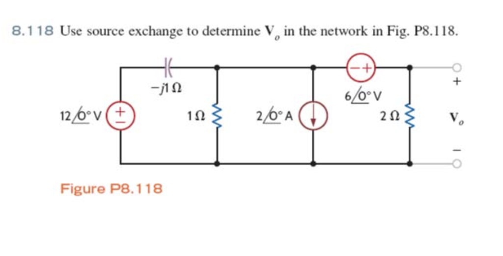 Solved 8.1 18 Use source exchange to determine V, in the | Chegg.com