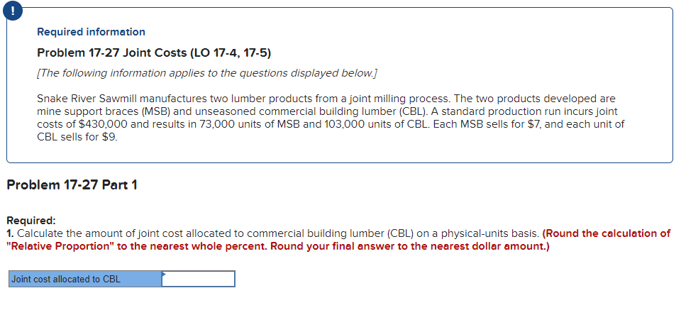 Solved Required information Problem 17-27 Joint Costs (LO | Chegg.com