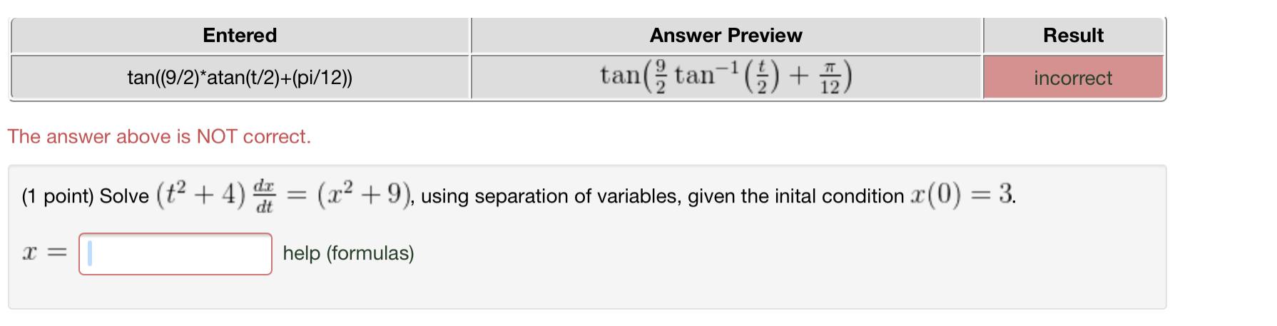 Solved Entered Answer Preview Result | Chegg.com