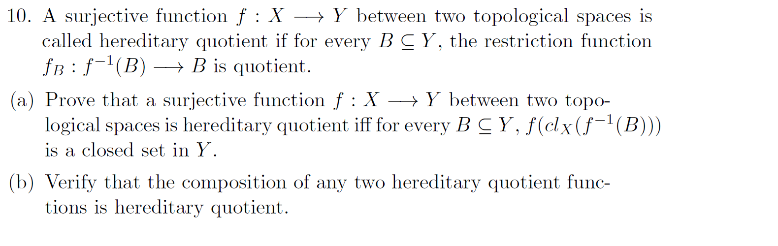 Solved 10 A Surjective Function F X Y Between Two
