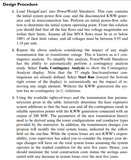 Design Problem out of Power System Analysis & Design | Chegg.com