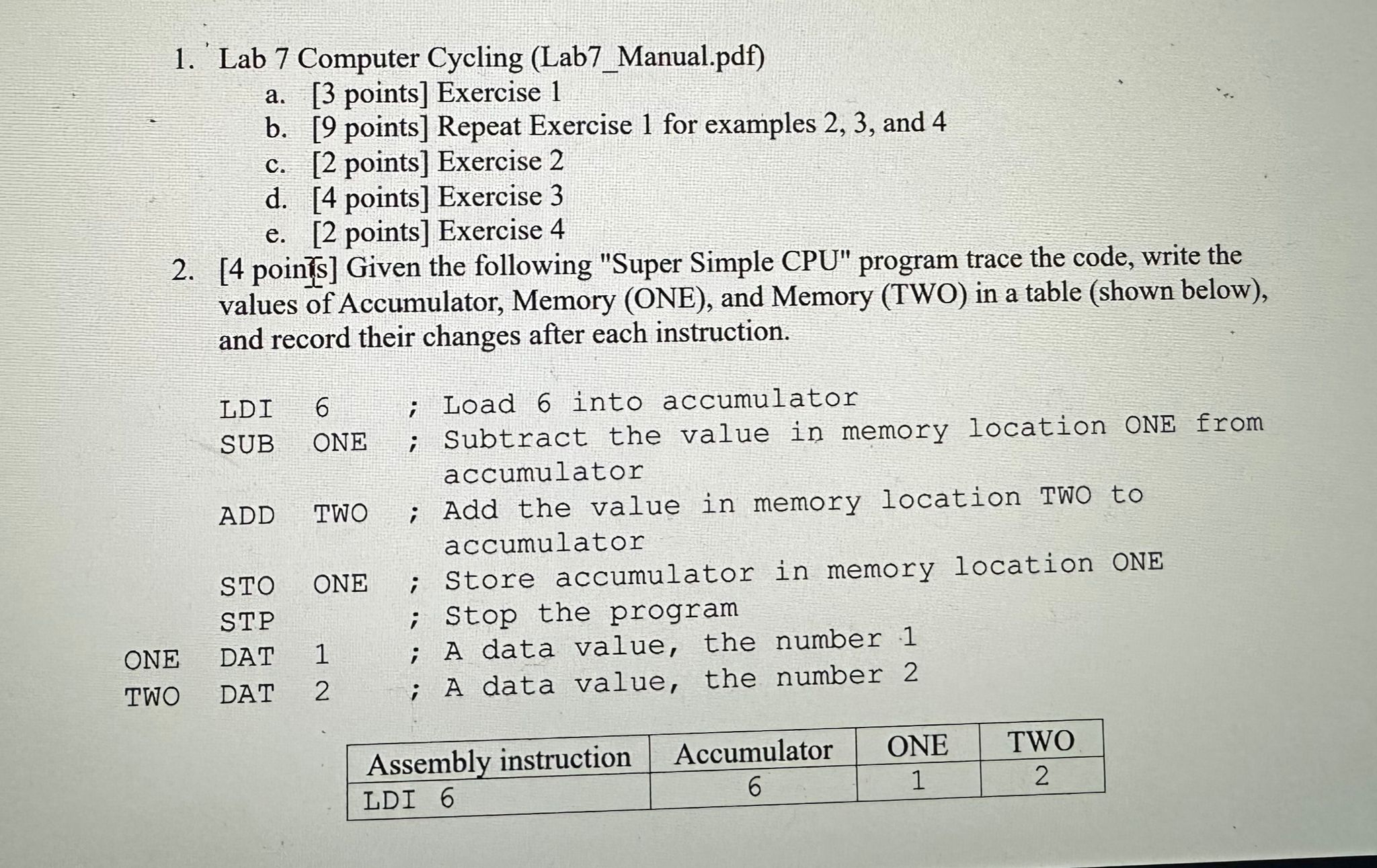 Solved 1. Lab 7 Computer Cycling (Lab7_Manual.pdf) a. [3 | Chegg.com