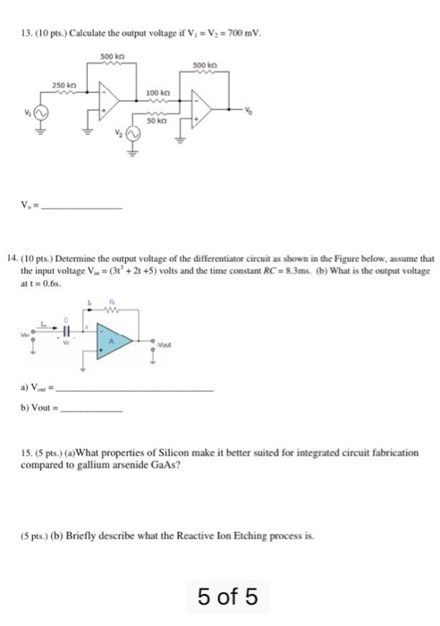 Solved 7. (5 pts.) Refer to the given figure. This amplifier | Chegg.com