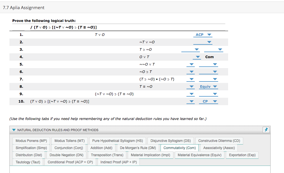 Solved 7.7 Aplia Assignment Prove the following logical | Chegg.com