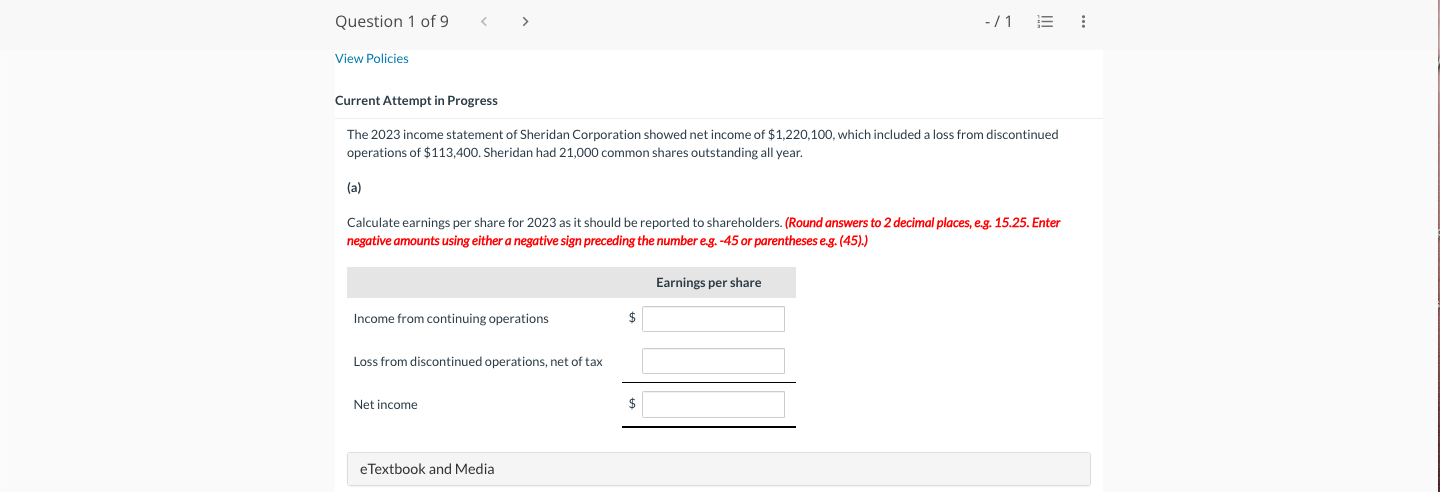 Solved The 2023 income statement of Sheridan Corporation | Chegg.com