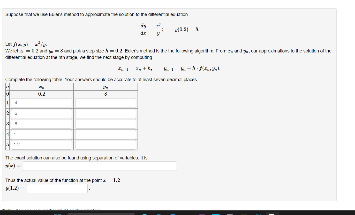 Solved Suppose that we use Euler's method to approximate the | Chegg.com