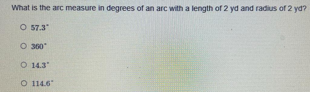 Solved What is the arc measure in degrees of an arc with a | Chegg.com