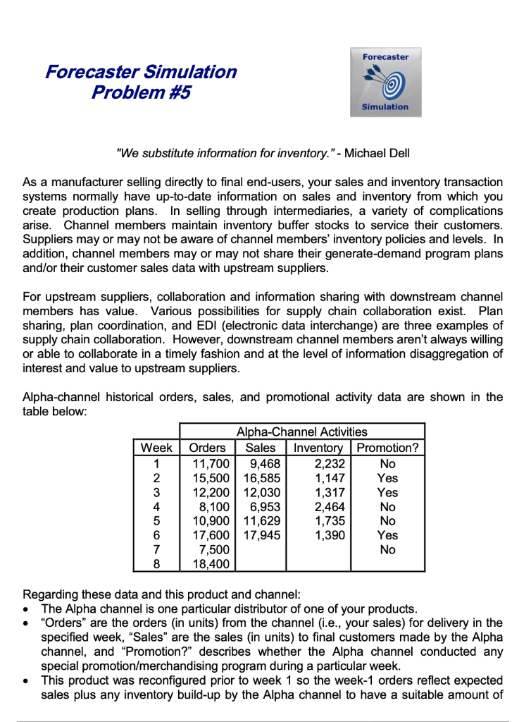 Solved Forecaster Forecaster Simulation Problem #5 | Chegg.com